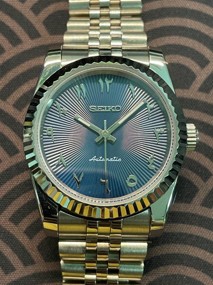 Seiko Custom Mod “Datejust Sunburst Arabic Blue” 36mm case, Men's ...