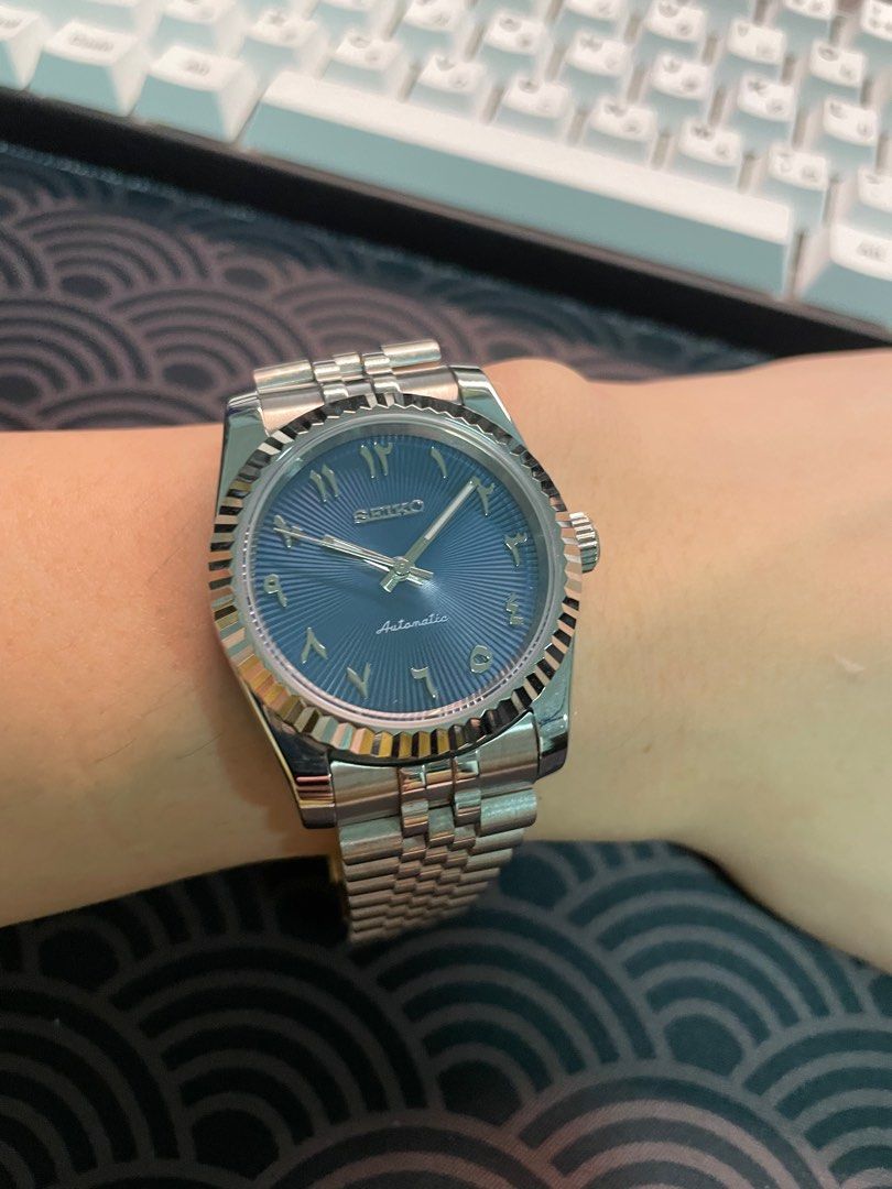 Seiko Custom Mod “Datejust Sunburst Arabic Blue” 36mm case, Men's ...