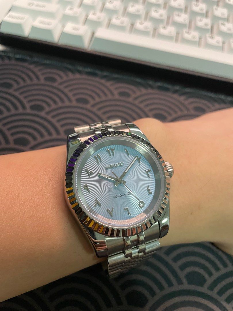Seiko Custom Mod “Datejust Sunburst Arabic Ice Blue” 36mm case, Men's ...