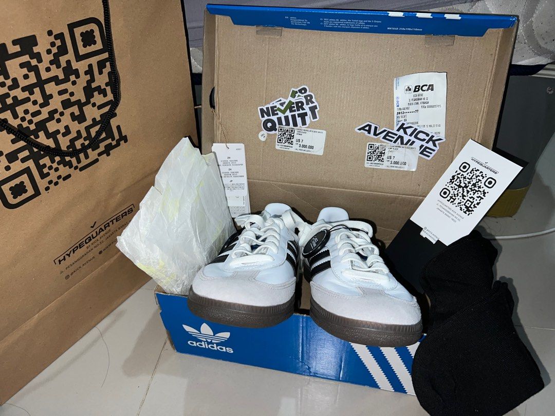 Sepatu Adidas Samba OG cloud white core black / original by kick avenue ...