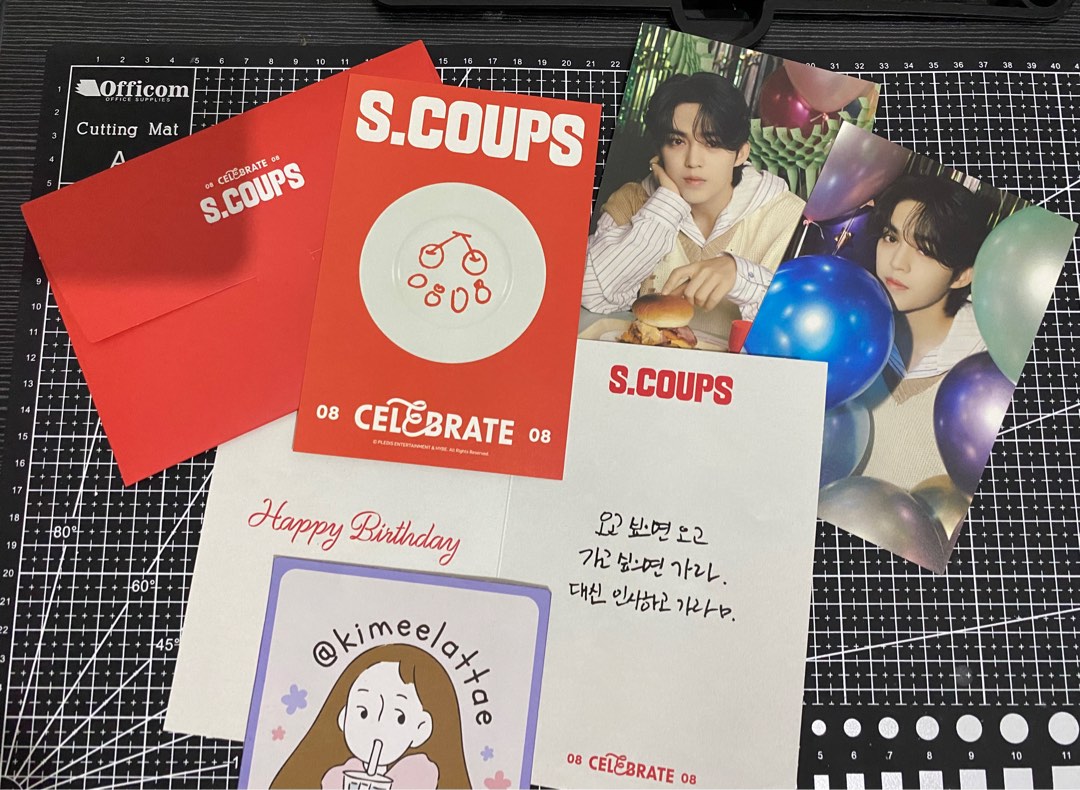 SEVENTEEN SVT HAPPY S.COUPS DAY BIRTHDAY BOX VERSION 3 POSTCARD SET & INVITATION CARD, Hobbies ...