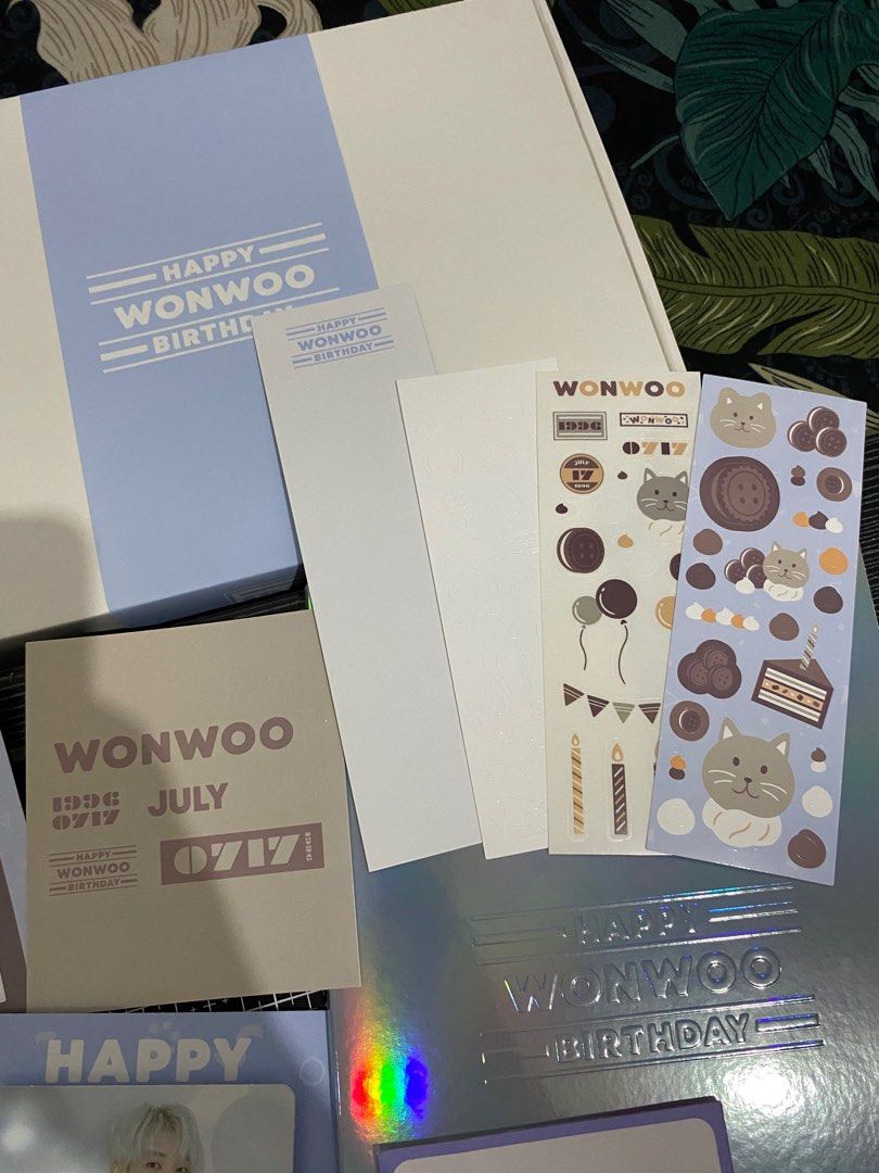 SEVENTEEN SVT HAPPY WONWOO DAY BIRTHDAY BOX VERSION 2 - Outbox, Birthday Pop Up Card, Q&A ...