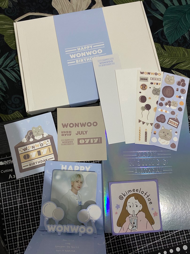 SEVENTEEN SVT HAPPY WONWOO DAY BIRTHDAY BOX VERSION 2 - Outbox, Birthday Pop Up Card, Q&A ...