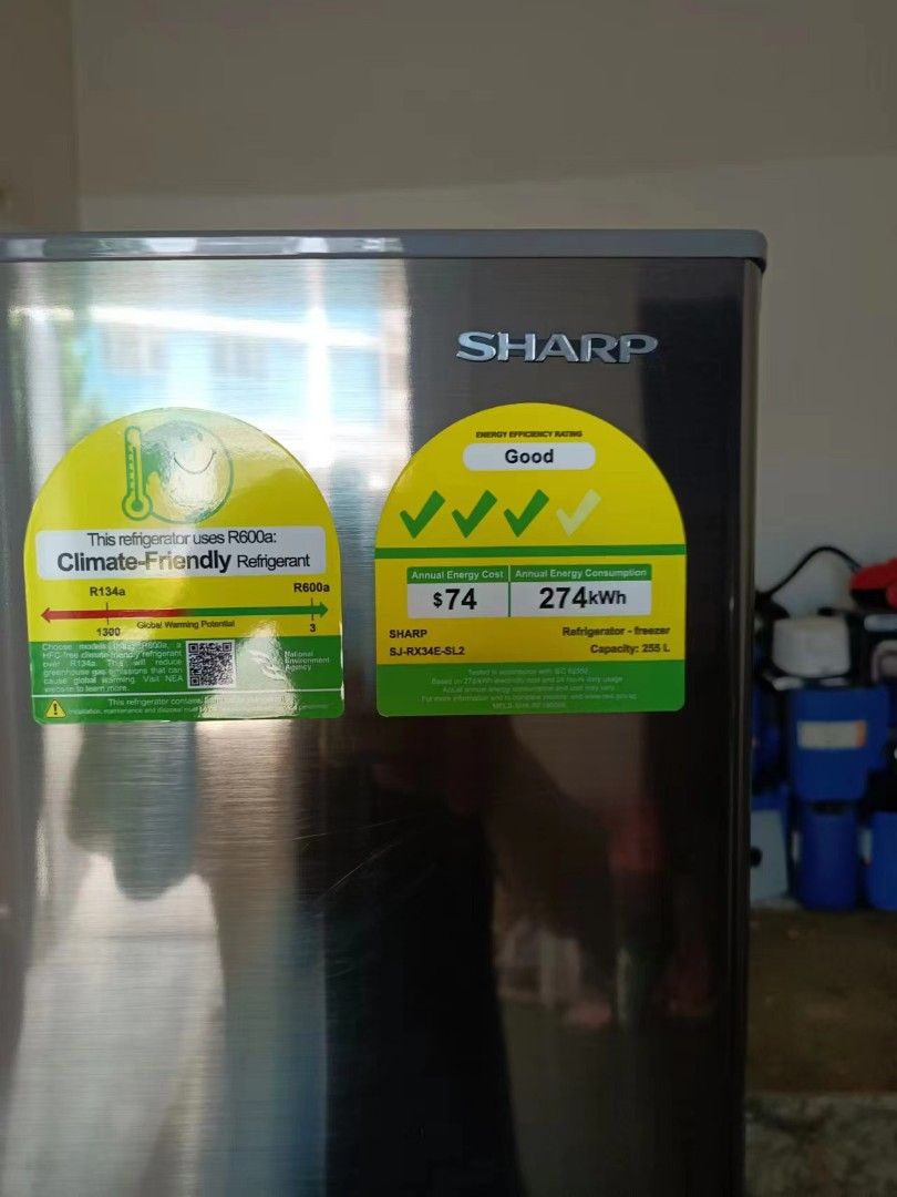 Sharp two doors Fridge 255L, TV & Home Appliances, Kitchen Appliances ...