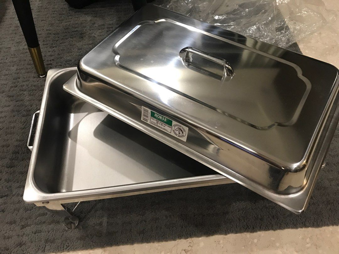 Stainless Steel Buffet Tray with Stands, Hobbies & Toys, Memorabilia ...