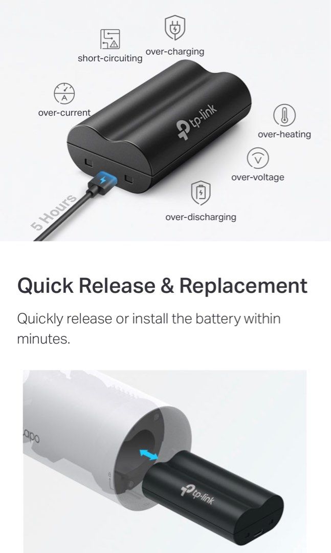 TP-Link Tapo A100 6700mAh Battery Pack for CCTV | 5 hour Charging Time ...