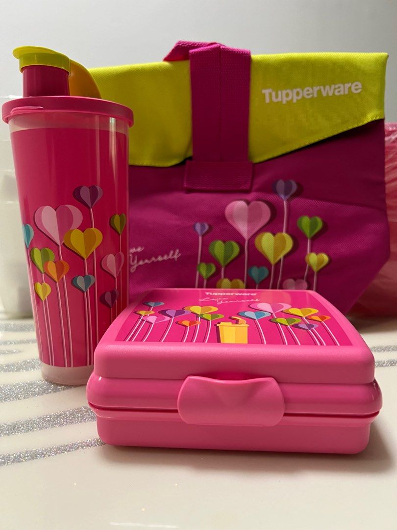 Tupperware Trendy Lunch Set ( Giant Tumbler / Sandwich Keeper / Lunch ...