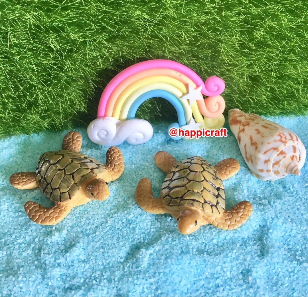 Terrarium Figurine / Miniature Sea Turtle / Mini Sea Turtle Figurines ...