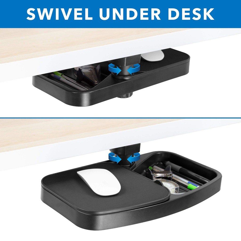 Under-Desk Swivel Storage Tray with Mouse Platform, Furniture & Home ...