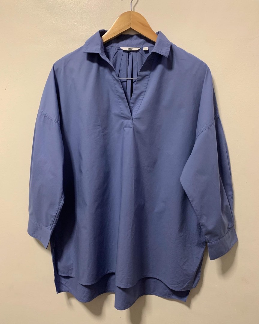 Uniqlo skipper collar top, Women's Fashion, Tops, Blouses on Carousell