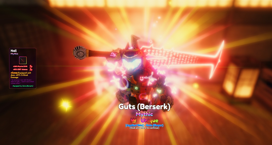 Unique Guts & Unique Shiny Lancer | Anime Adventures Account [ROBLOX ...