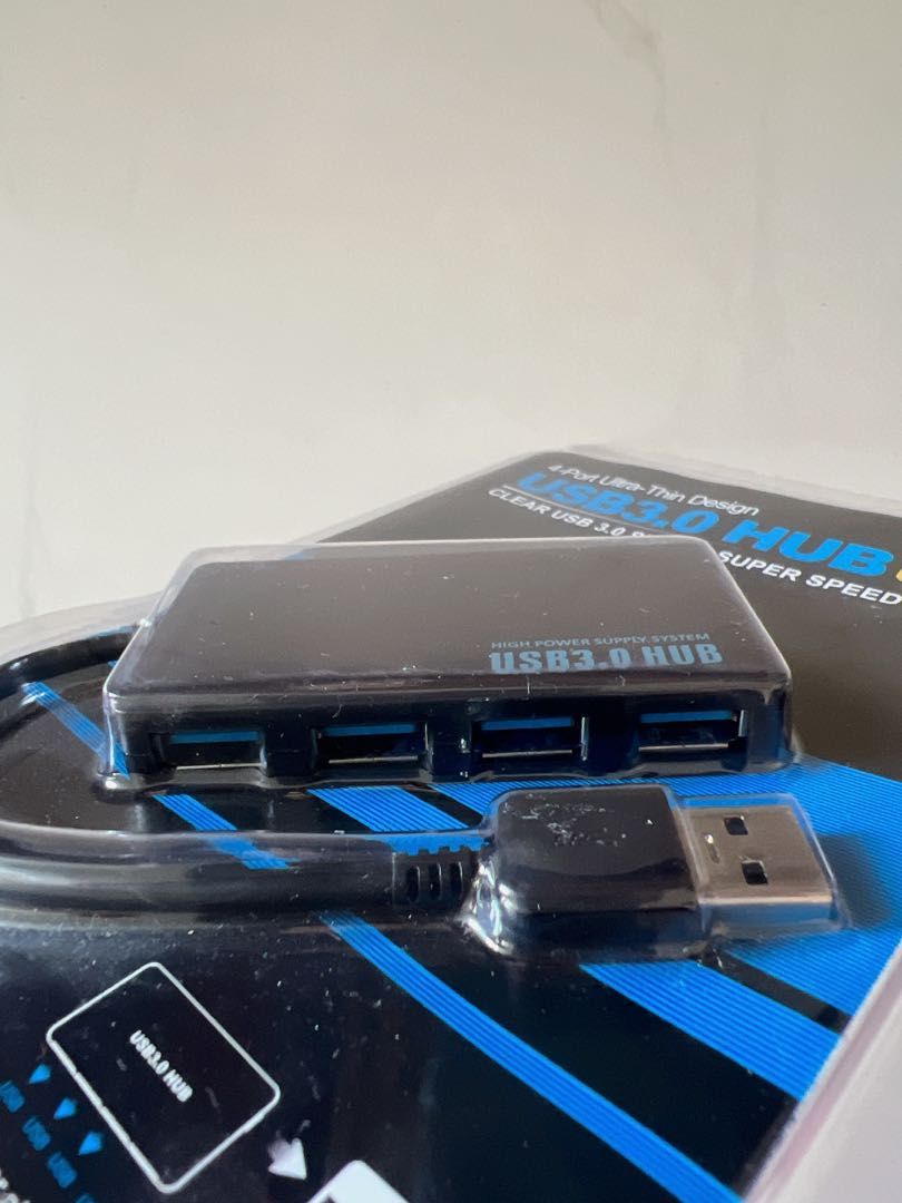 USB 3.0 Hub 4 Ports, 5Gbps Maximum Speed, Plug and Play, 14cm Cable ...