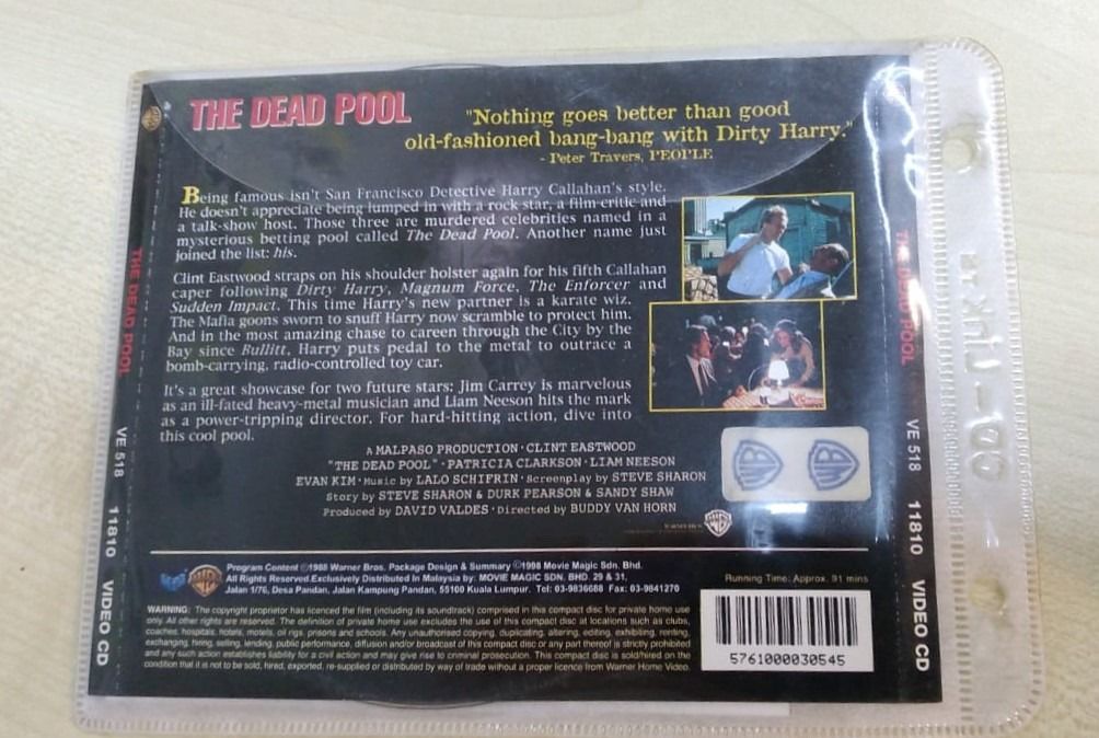 VCD - THE DEAD POOL (1988), Hobbies & Toys, Music & Media, CDs & DVDs ...