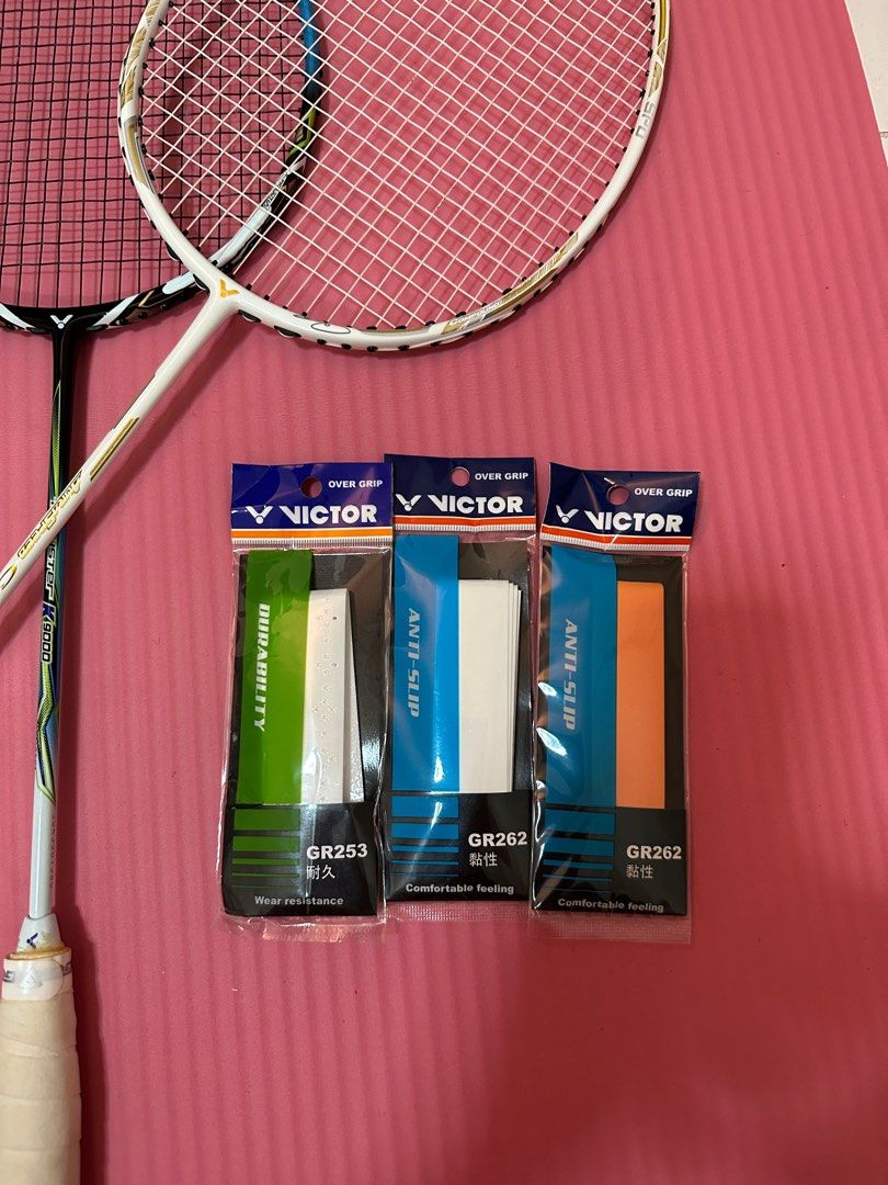 Victor K9000 and Original Grips & Victor Badminton Racket, Sports ...
