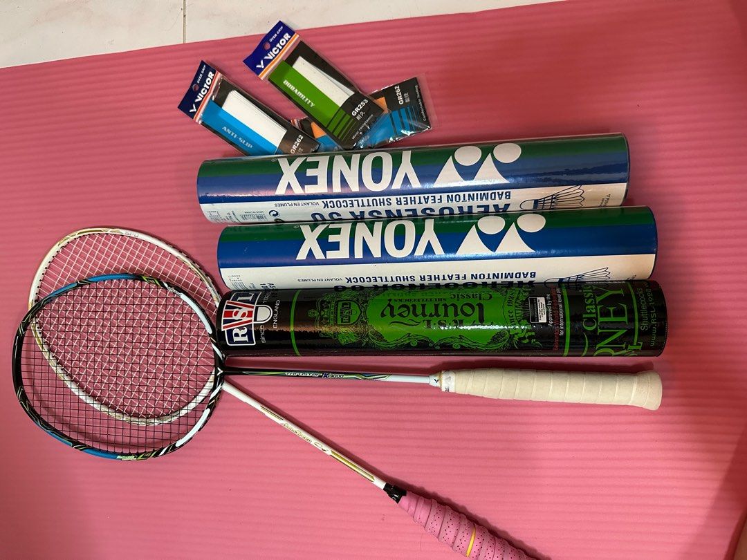 Victor K9000 and Original Grips & Victor Badminton Racket, Sports ...