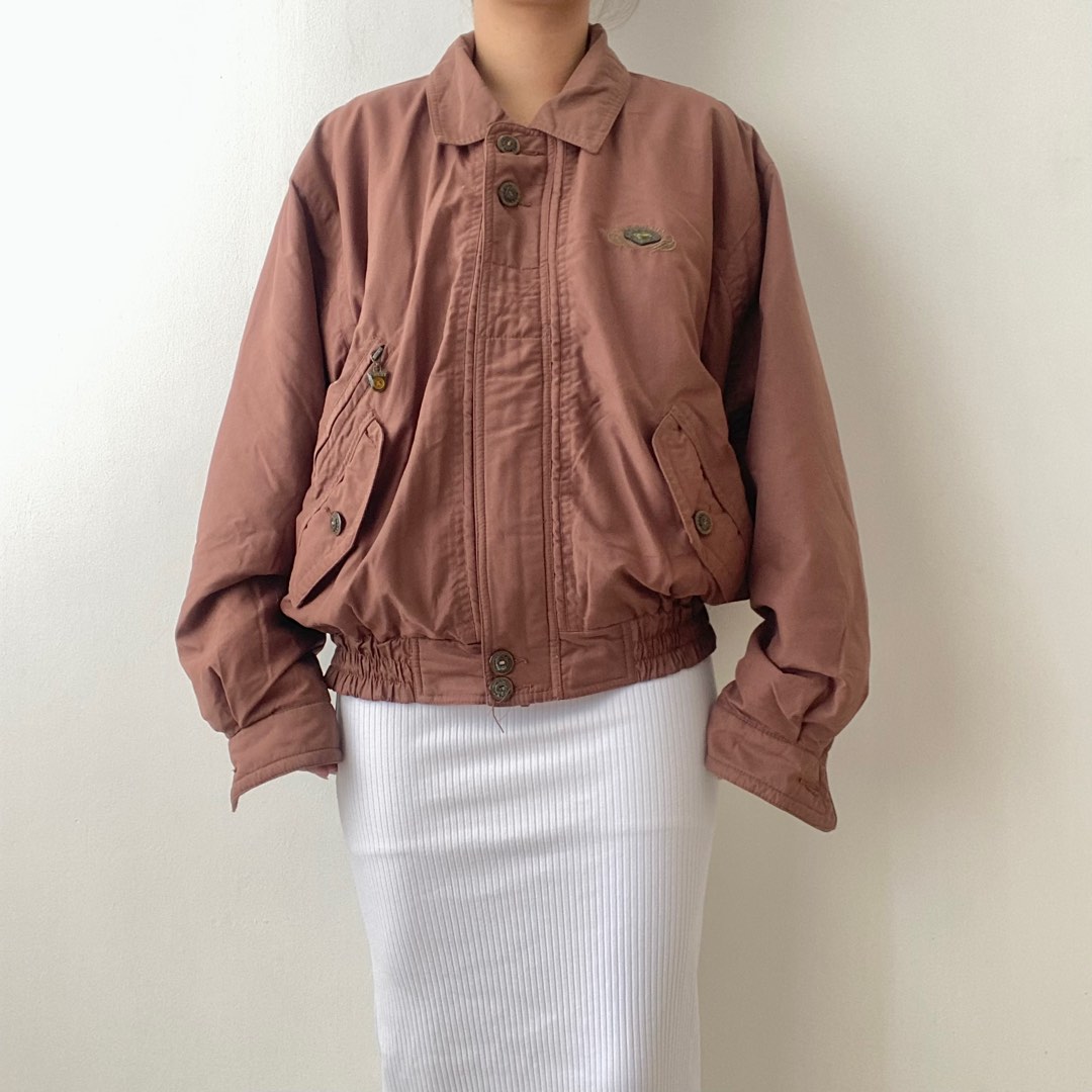 Vintage U•Right Rust brown bomber jacket, Women's Fashion, Coats ...