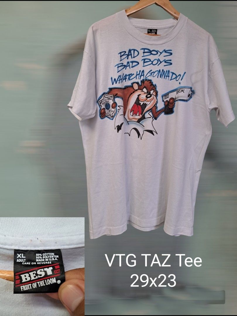 VTG TAZ Tee single stitch all over, Men's Fashion, Tops & Sets, Tshirts ...
