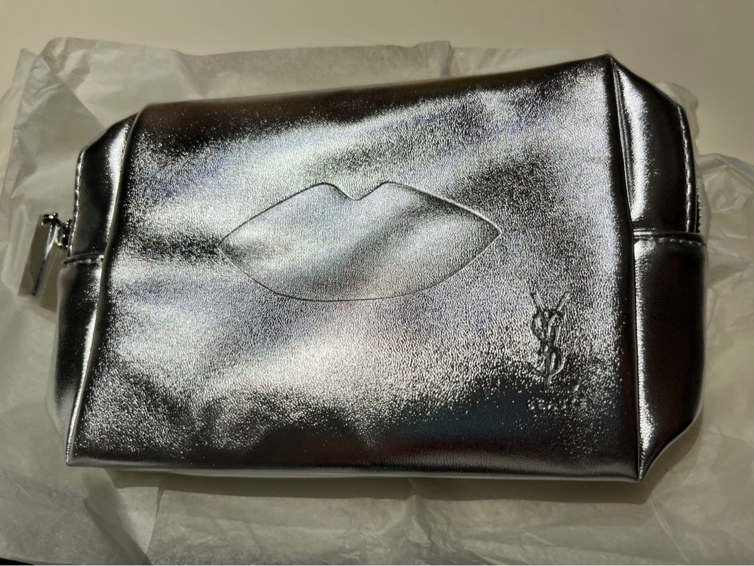 YSL beauty Silver pouch, Women's Fashion, Bags & Wallets, Purses ...