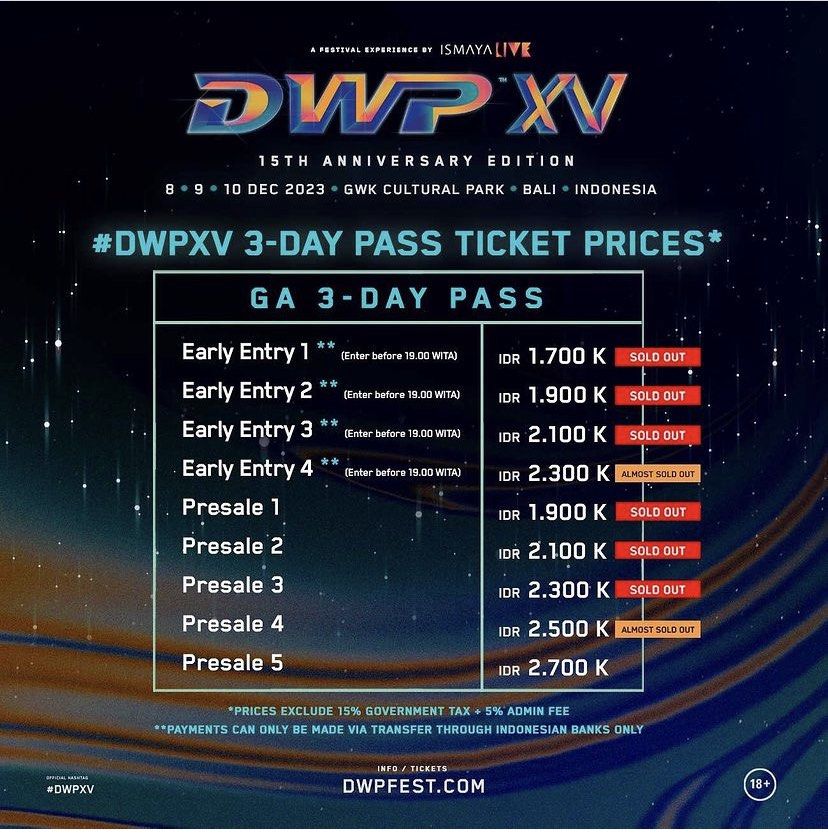 2x 2023 DWP Festival 3 day pass, Tickets & Vouchers, Event Tickets on Carousell