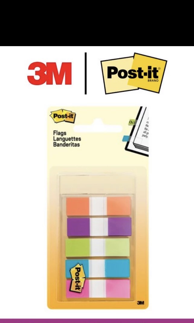 3M Post it Flags, Assorted Colours, Hobbies & Toys, Stationery & Craft ...