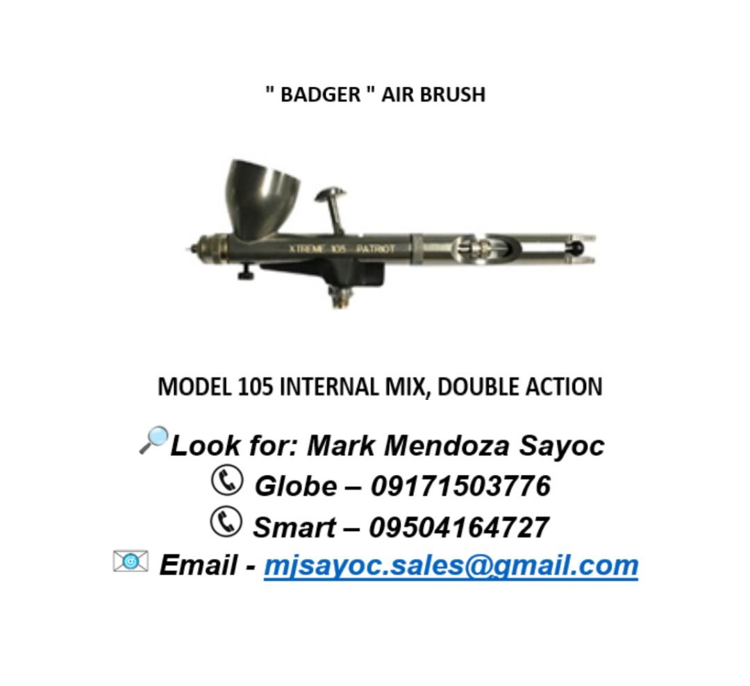 " BADGER " AIR BRUSH MODEL 105 INTERNAL MIX, DOUBLE ACTION, Commercial ...