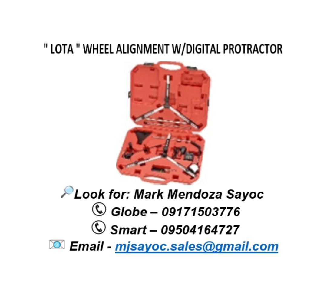 " LOTA " WHEEL ALIGNMENT W/DIGITAL PROTRACTOR, Commercial & Industrial ...