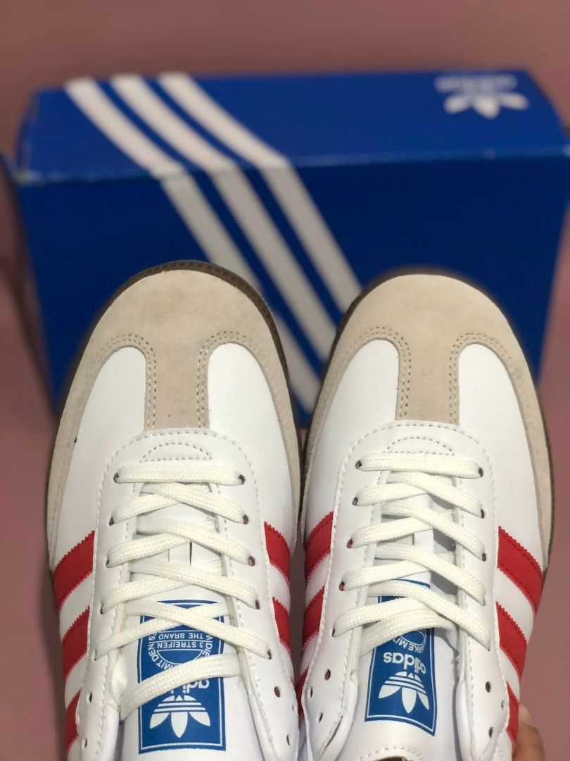 ADIDAS SAMBA RED STRIPE TOP G QUALITY FOR MEN AND WOMEN, Men's Fashion ...