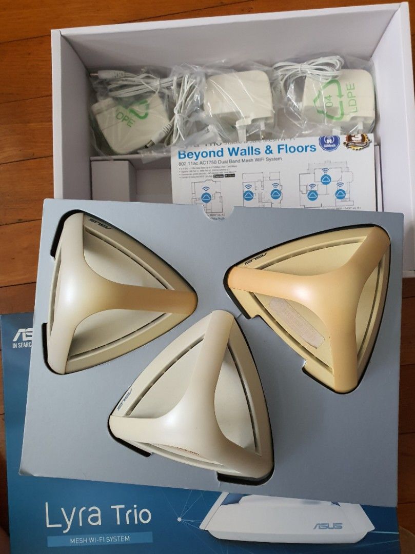 ASUS Lyra Trio Mesh Wi-Fi System Special Atenna Design for Better Wi-Fi Coverage, Computers ...