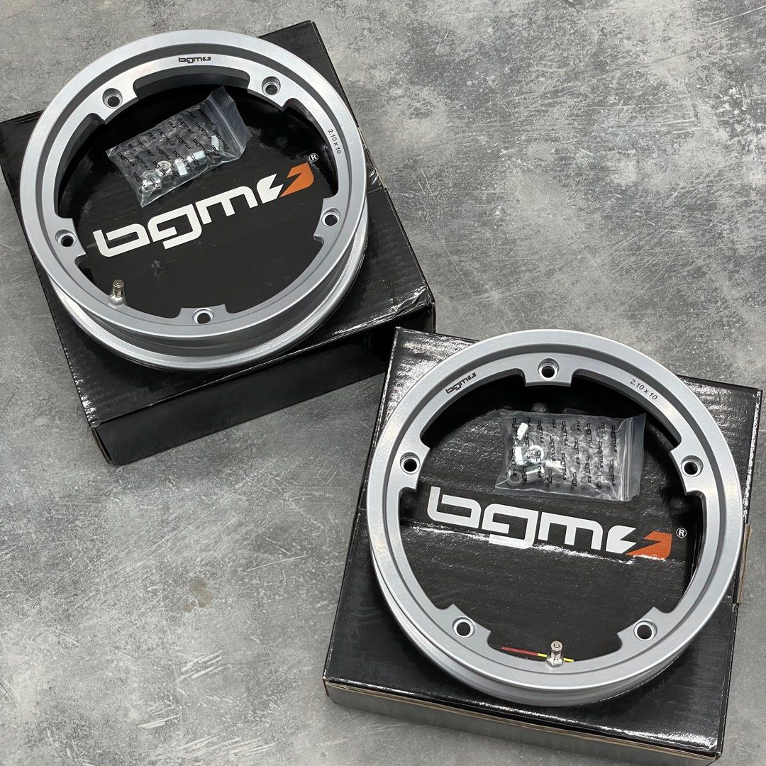 BGM Vespa Classic Tubeless Wheel Rim Silver 2.10 x 10 inches inci ...