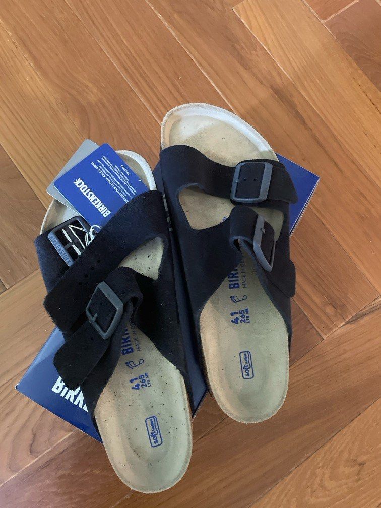 Birkenstock Arizona midnight blue suede (not Boston), Men's Fashion ...