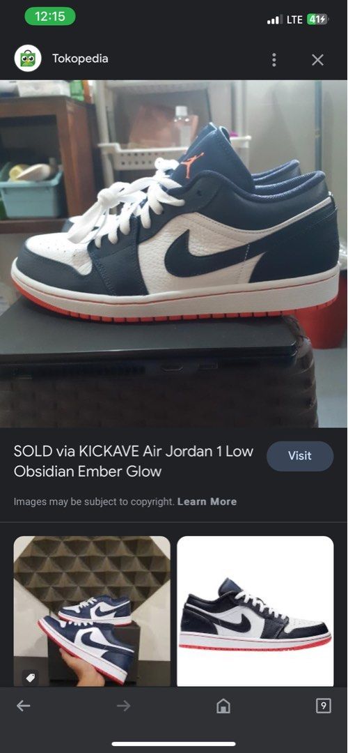 BISA COD / REKBER, AIR JORDAN 1 LOW OBSIDIAN EMBER GLOW , AIR JORDAN 1 ...