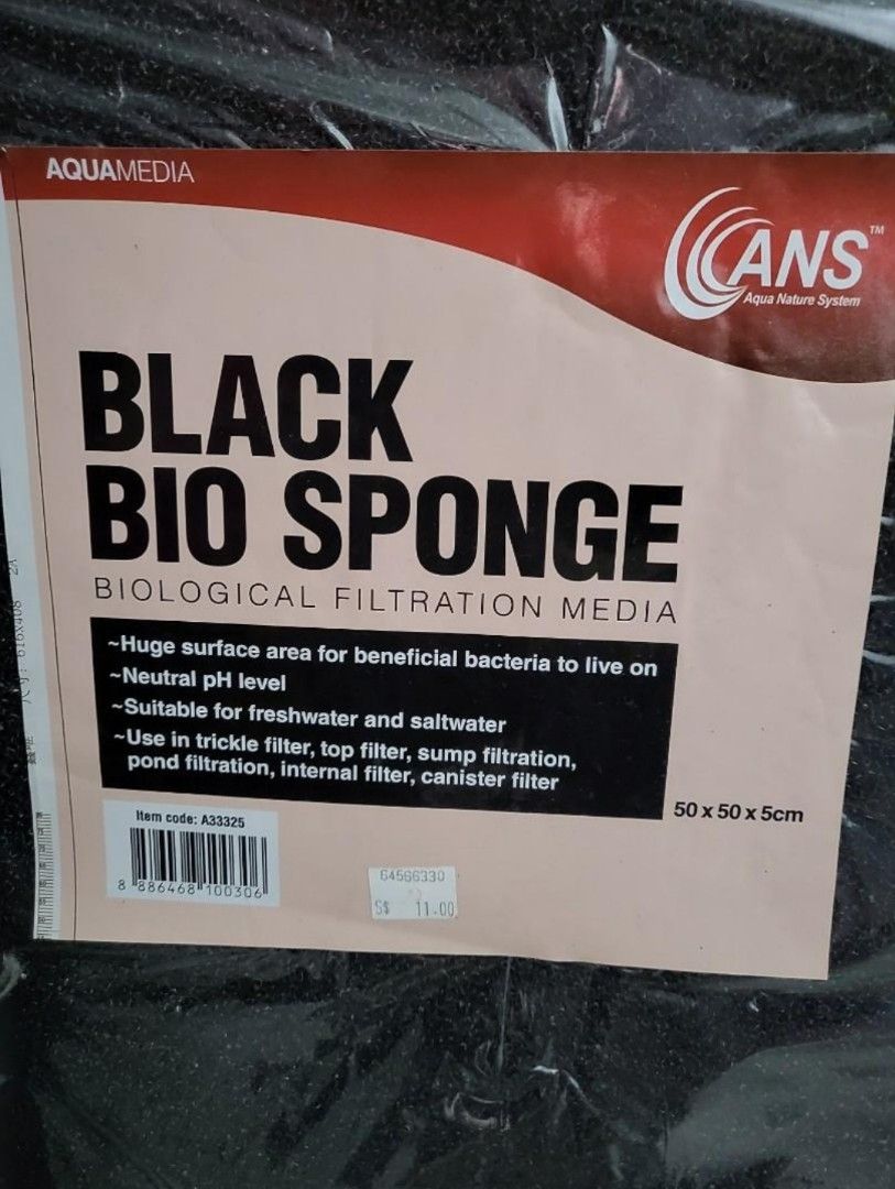 Black bio sponge, Pet Supplies, Homes & Other Pet Accessories on Carousell