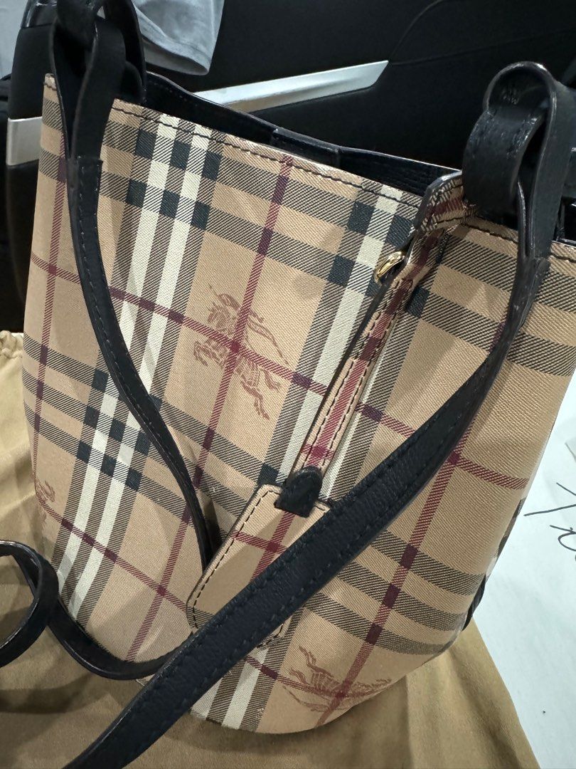 Burberry bucket leather cross body, Luxury, Bags & Wallets on Carousell