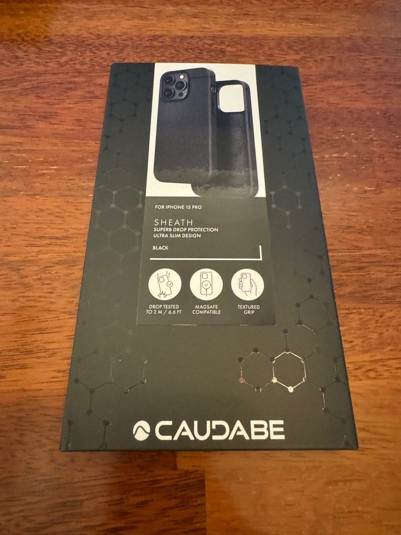 Caudabe Sheath for iPhone 15 Pro (Black, Button Cut-Out Version ...