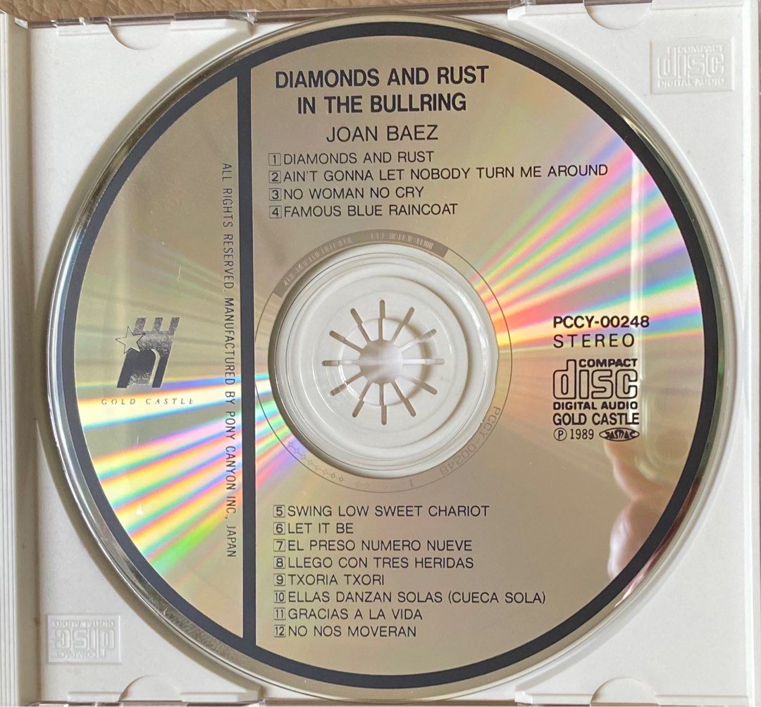 罕有CD聖經推介日本舊頭版天碟CD ～Joan Baez/Diamond and rust in the bullring 鬥牛場演唱會 ...