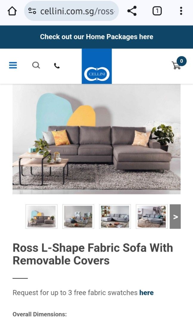 Cellini Ross L shaped Sofa, Furniture & Home Living, Furniture, Sofas on Carousell