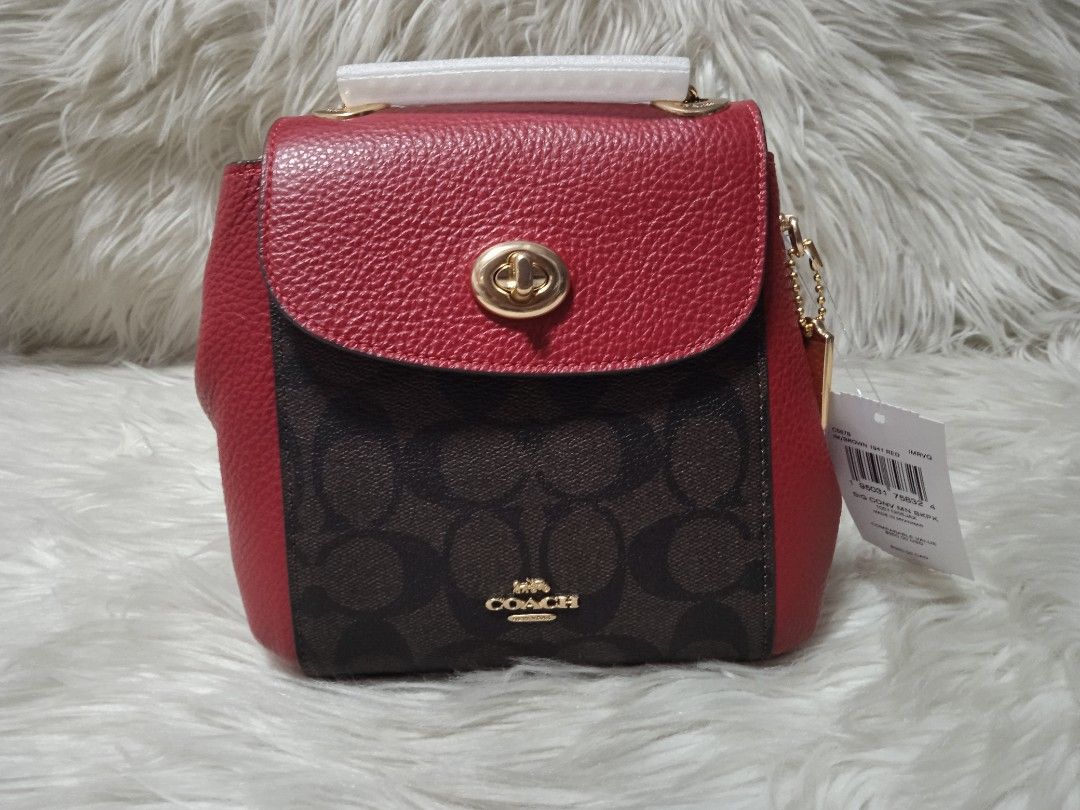 Coach Convertible Mini Bagpack Mahogany, Women's Fashion, Bags ...