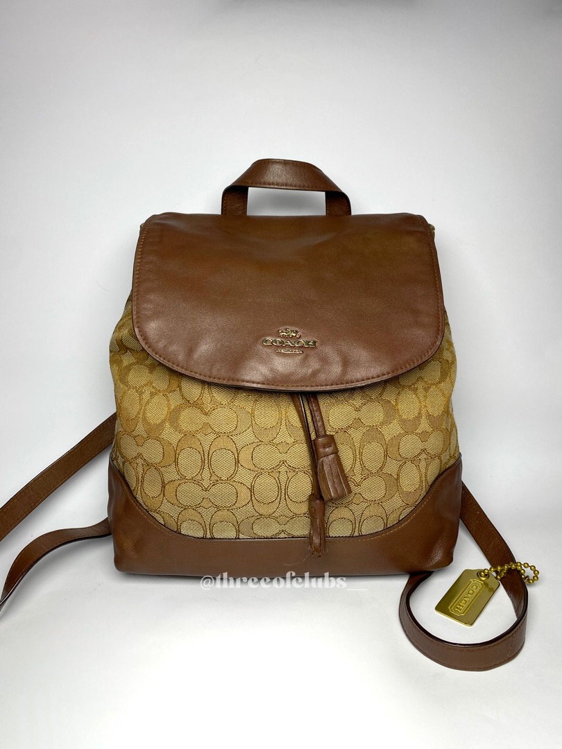 Coach Elle Drawstring Backpack in Signature Jacquard Monogram, Luxury ...