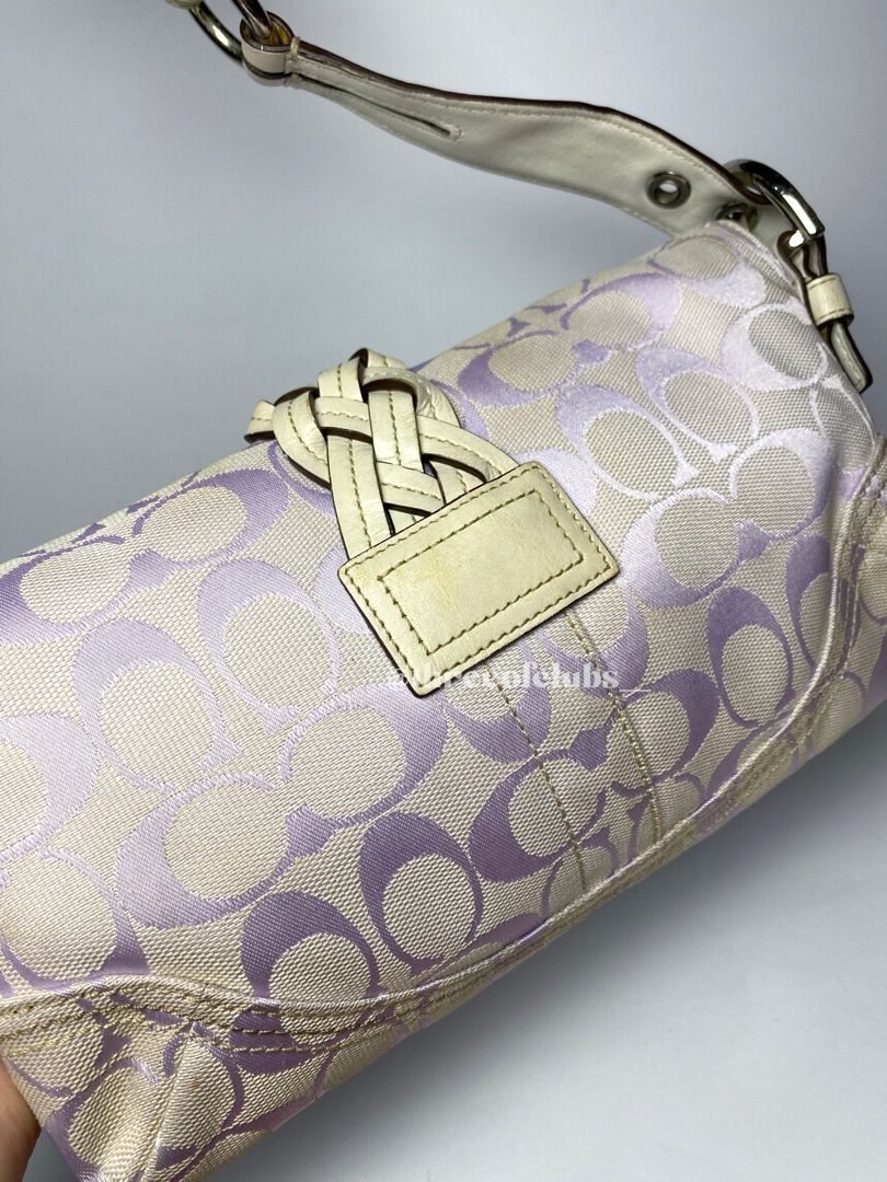 Coach Soho Lilac Signature Monogram Braided Baguette Shoulder Bag ...