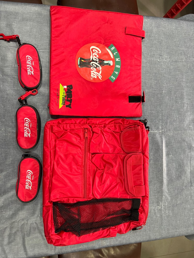 Coca Cola picnic bag and sitting pad, Furniture & Home Living, Outdoor ...