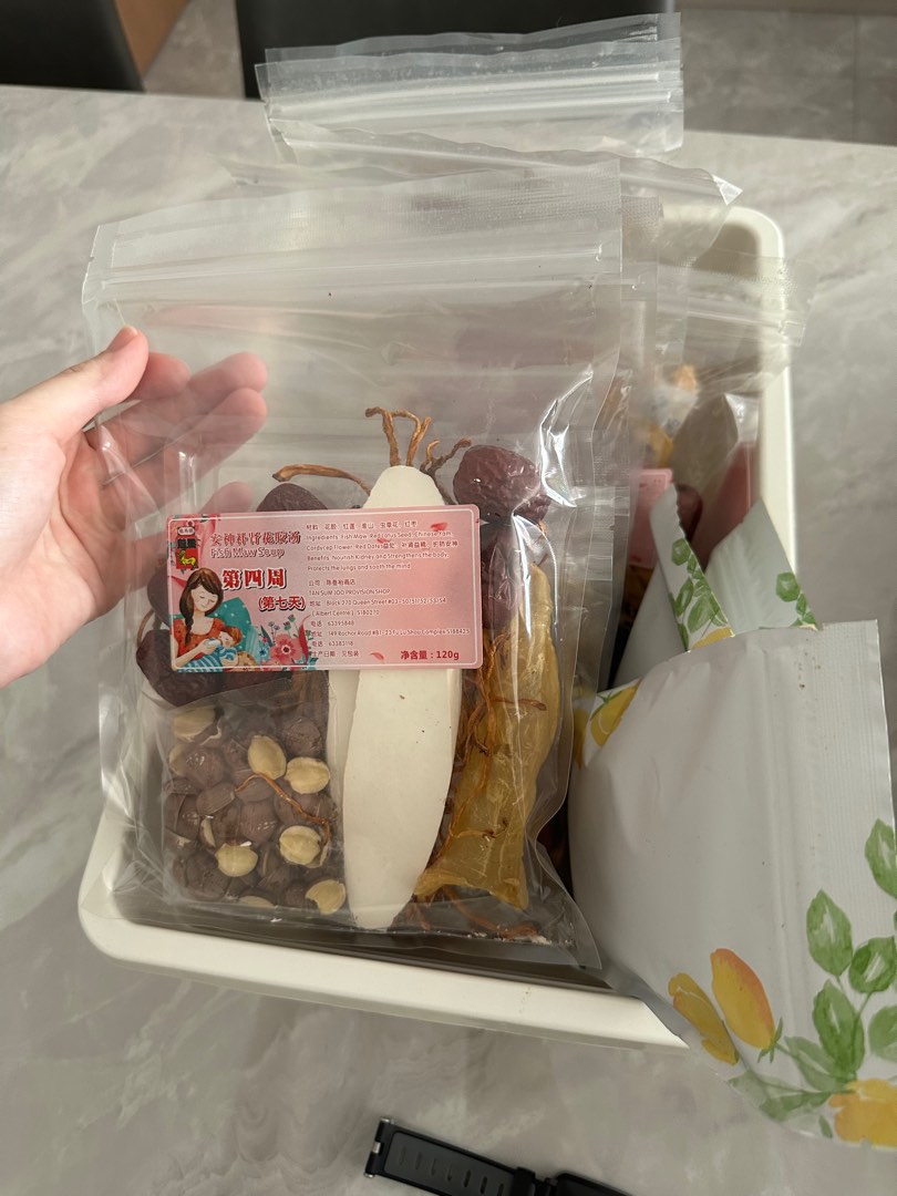 Confinement package soup and some herbal bath, Food & Drinks, Other ...