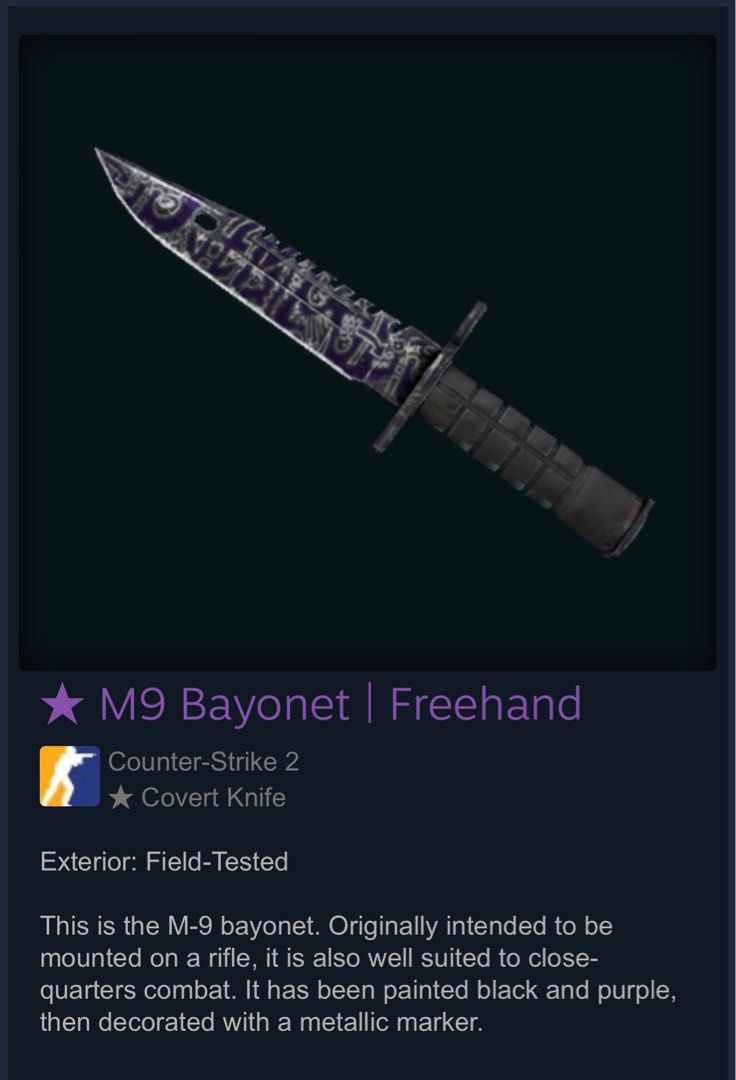 CS2 M9 Bayonet | Freehand - field tested, Video Gaming, Gaming ...