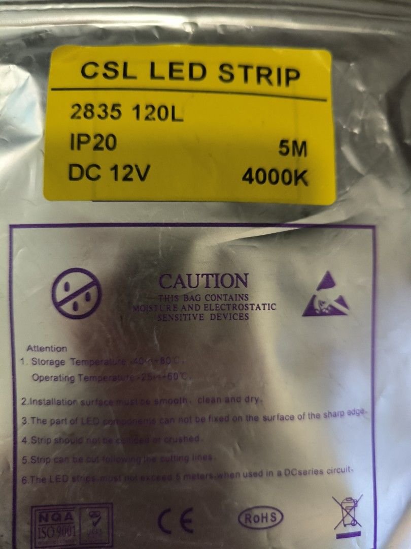 CSL LED STRIP 5M 4000K BRIGHTNESS, TV & Home Appliances, Electrical ...