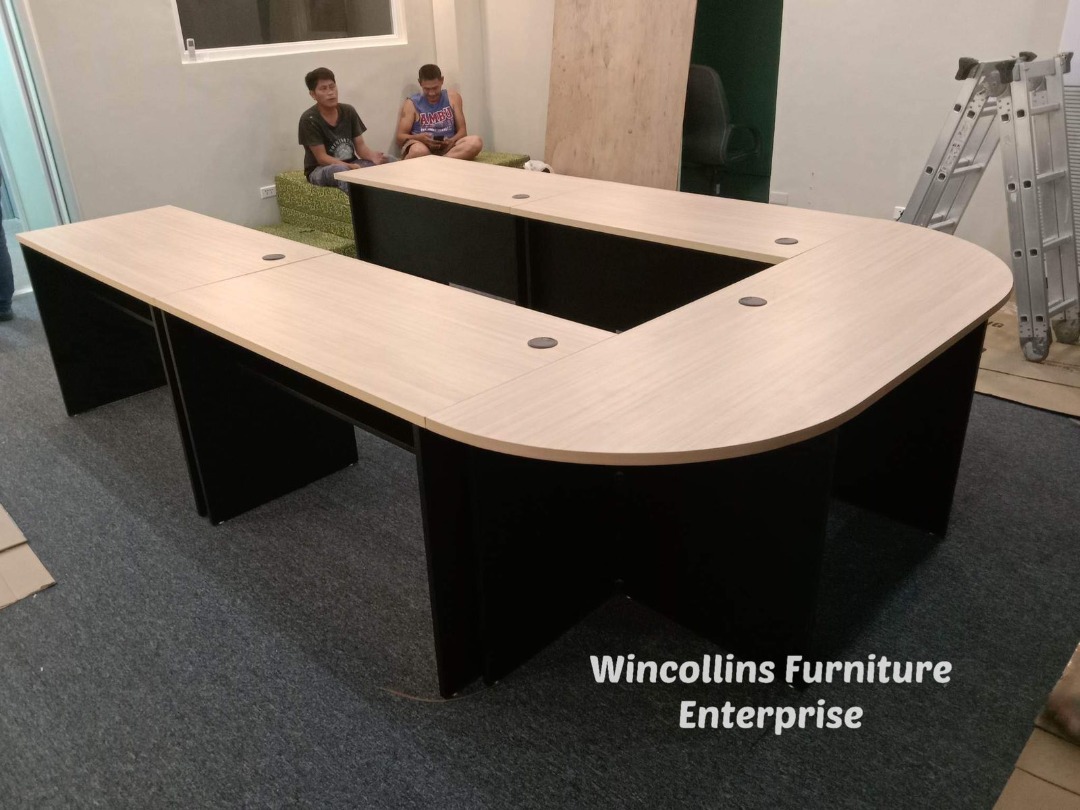 Customized U-shape Conference Table made in MDF laminated and legs ...