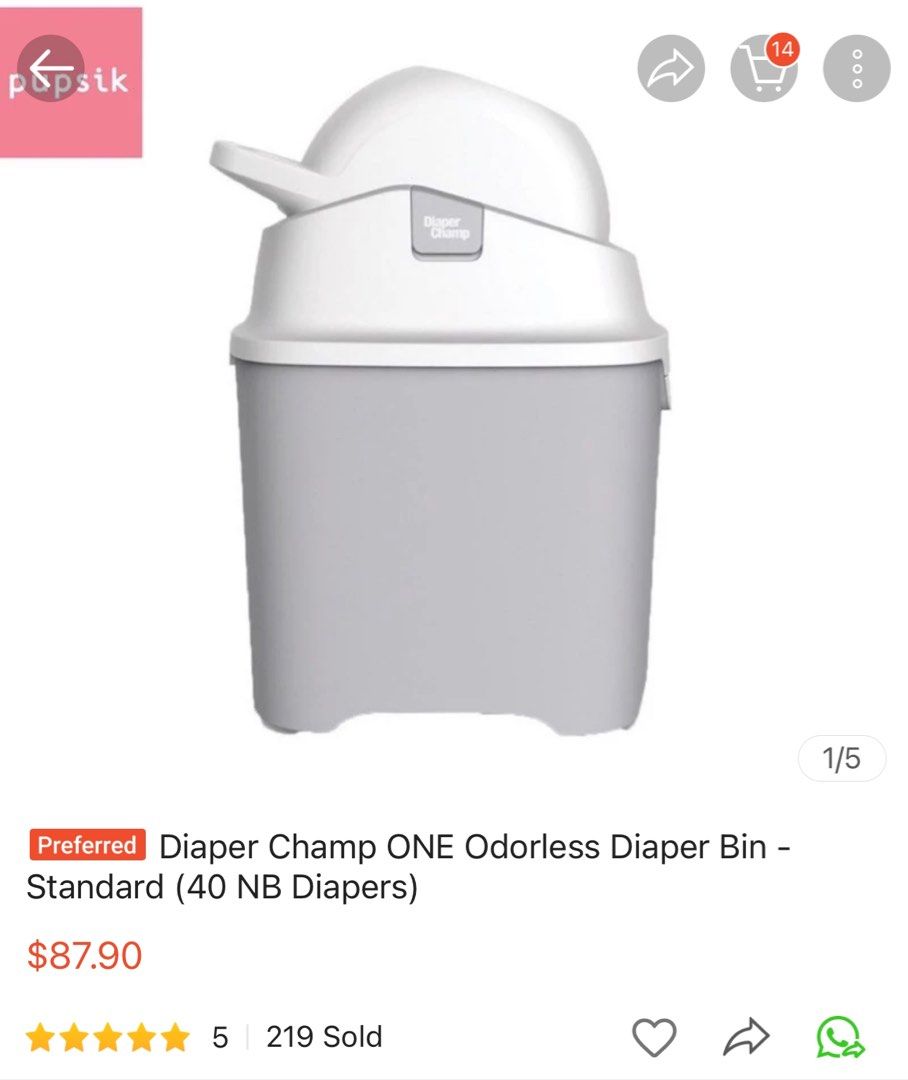 Diaper bin, Babies & Kids, Bathing & Changing, Diapers & Baby Wipes on ...