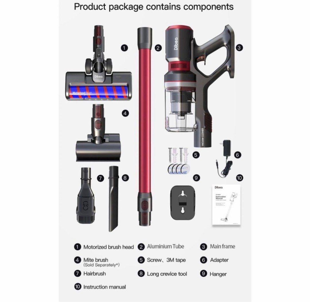 Dibea F20 max spare parts, TV & Home Appliances, Vacuum Cleaner ...