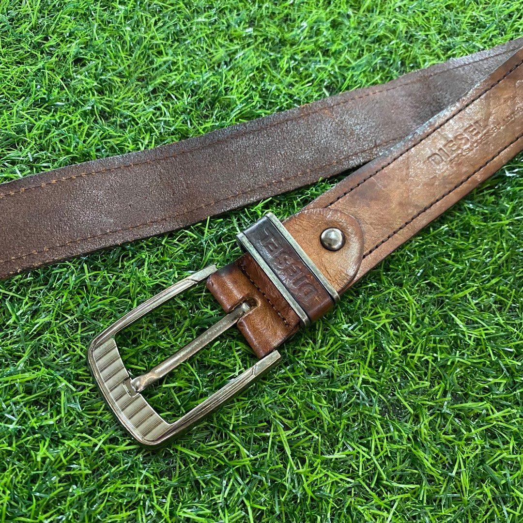 Diesel Side Logo Belt Genuine Leather Brown, Men's Fashion, Watches ...