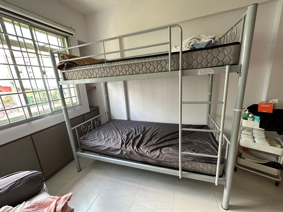 Double decker bed frame, Furniture & Home Living, Furniture, Bed Frames ...