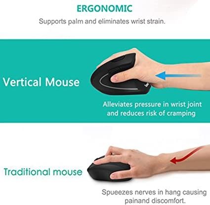 Ergonomic Vertical Mouse (Upgraded with Dual mode Bluetooth 藍牙Ver 5.2 ...