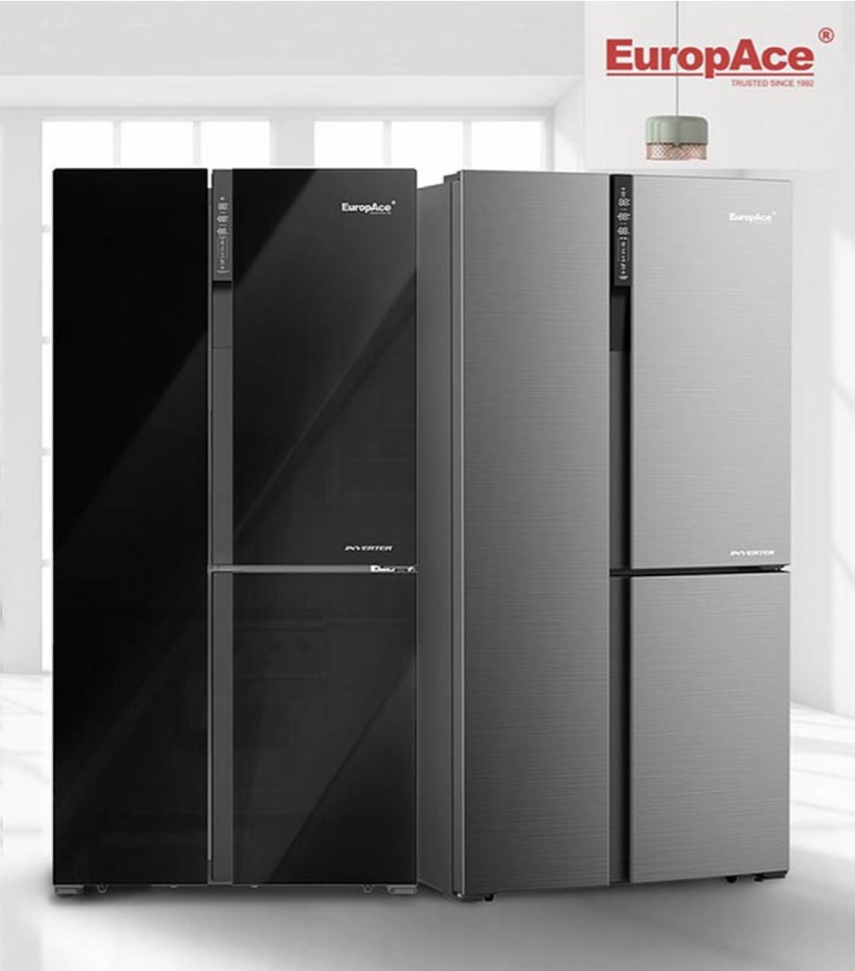EuropAce ER 9552W [639L] Premium 3 Door Side by Side Fridge || Gun ...